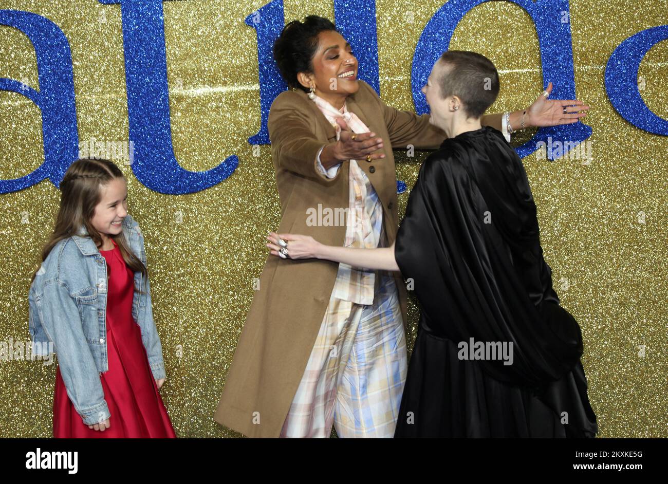 London, UK. Alisha Weir, Sindhu Vee and Andrea Riseborough at the gala ...