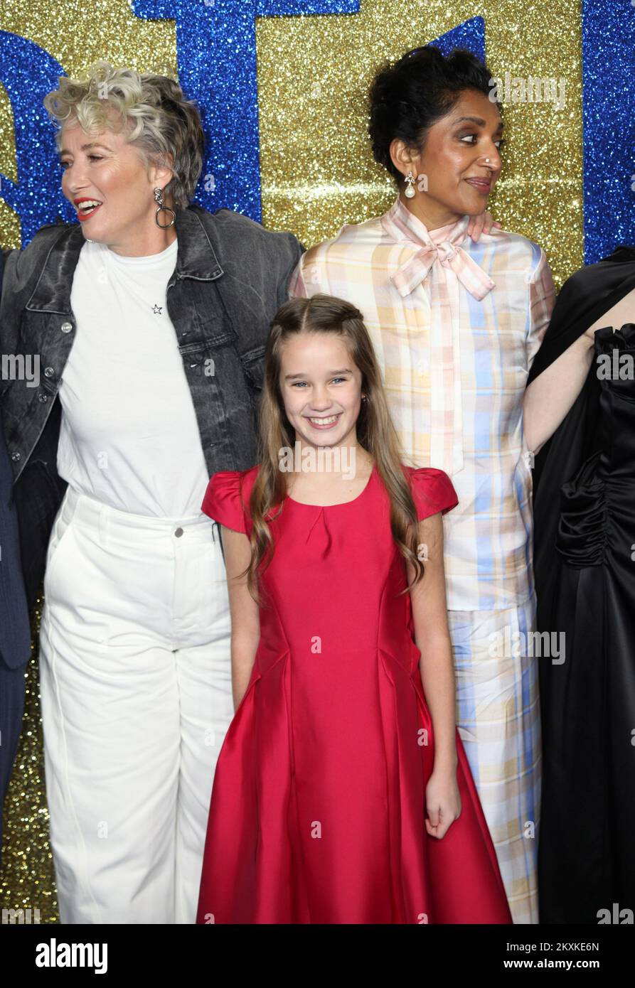London, UK. Emma Thompson, Alisha Weir and Sindhu Vee at the gala ...