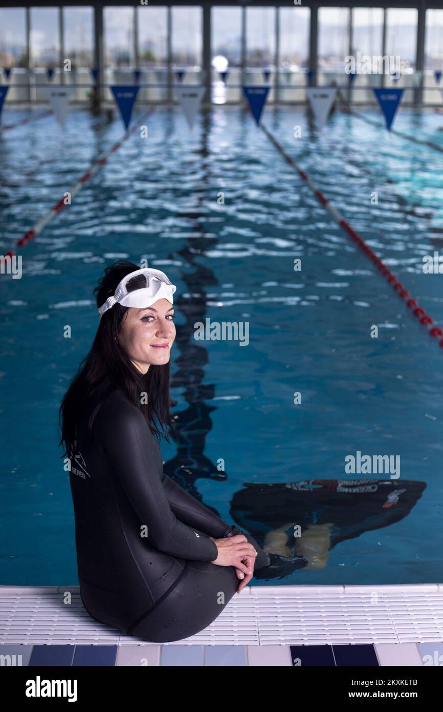 Lidija Lijic Vulic poses to photographer during her training session in ...