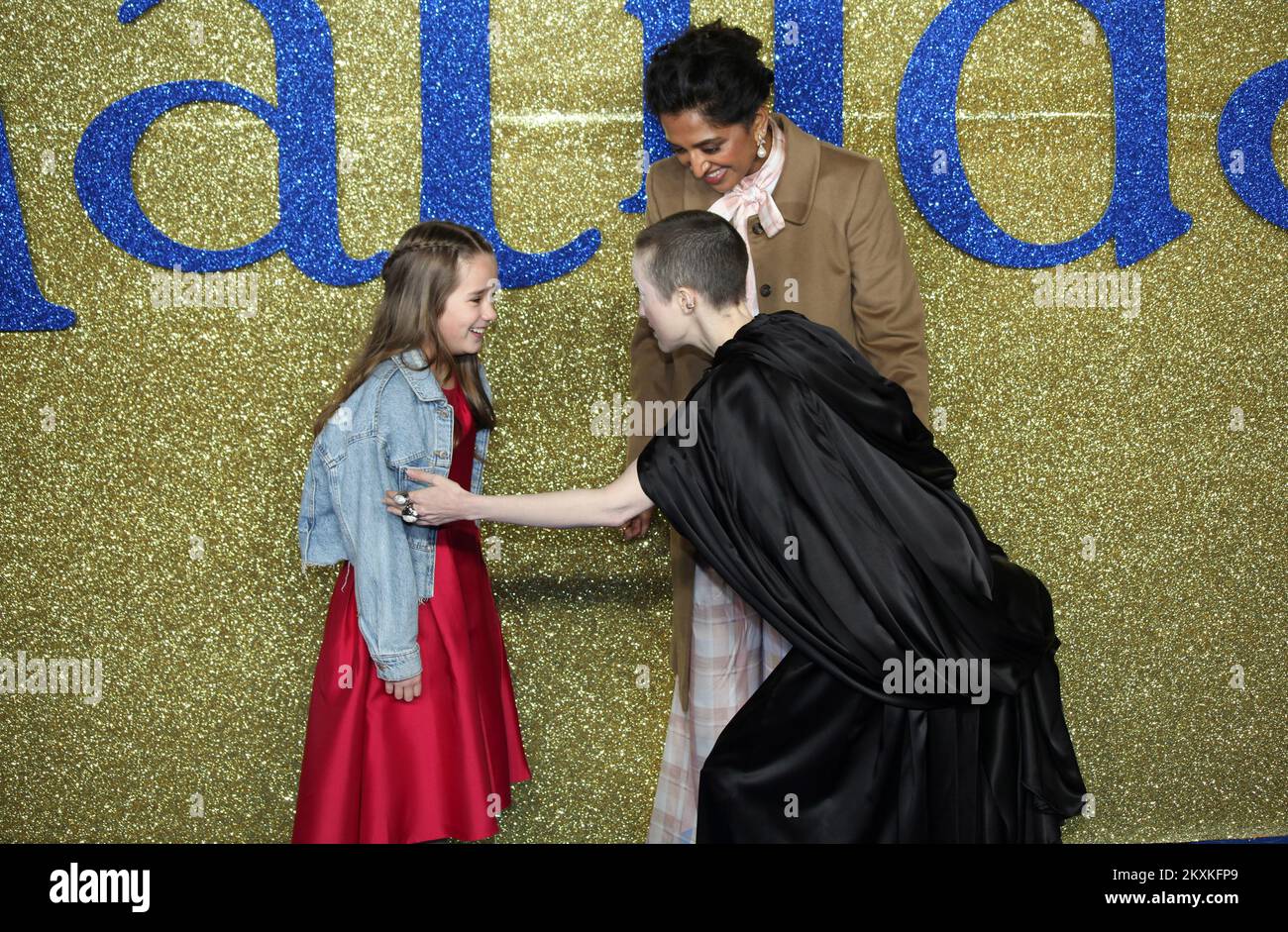 London, UK. Alisha Weir, Sindhu Vee and Andrea Riseborough at the gala ...