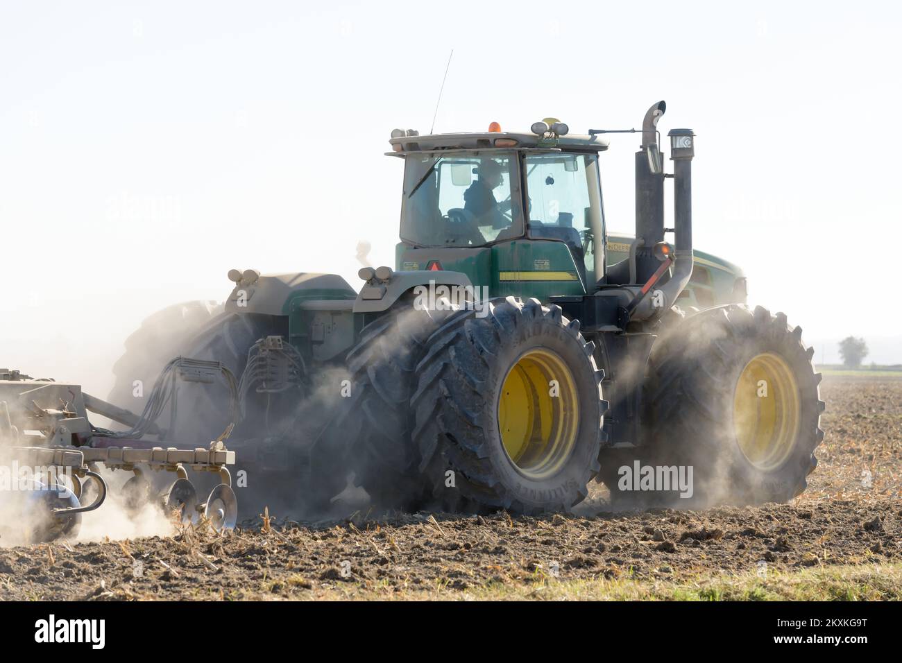Skagit Valley, WA, USA - October 11, 2022; John Deere 9530 articulated ...