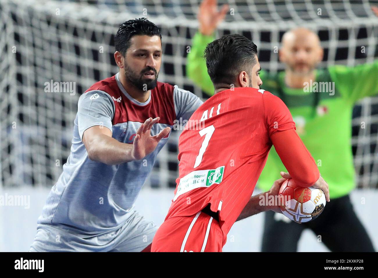 CAIRO, EGYPT - JANUARY 23: Ali Merza of Bahrain during the 27th IHF Men ...
