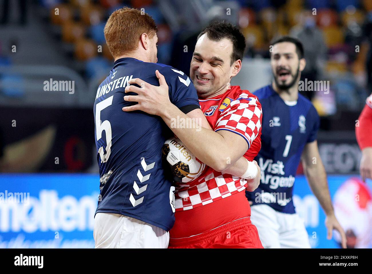 CAIRO, EGYPT - JANUARY 23: Marino Maric of Croatia and Pablo Vainstein ...