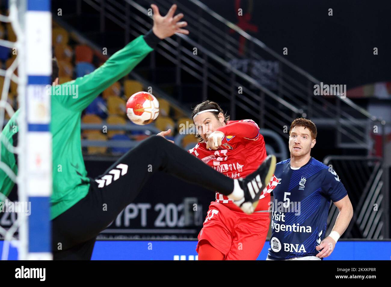 CAIRO, EGYPT - JANUARY 23: Ivan Cupic of Croatia during the 27th IHF ...