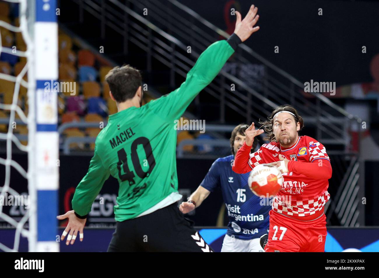 CAIRO, EGYPT - JANUARY 23: Ivan Cupic of Croatia during the 27th IHF ...