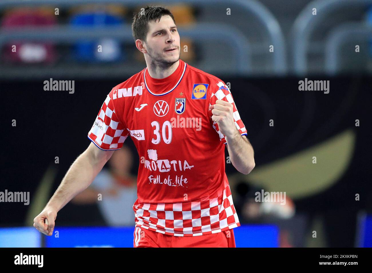CAIRO, EGYPT - JANUARY 23: Marko Mamic of Croatia during the 27th IHF ...