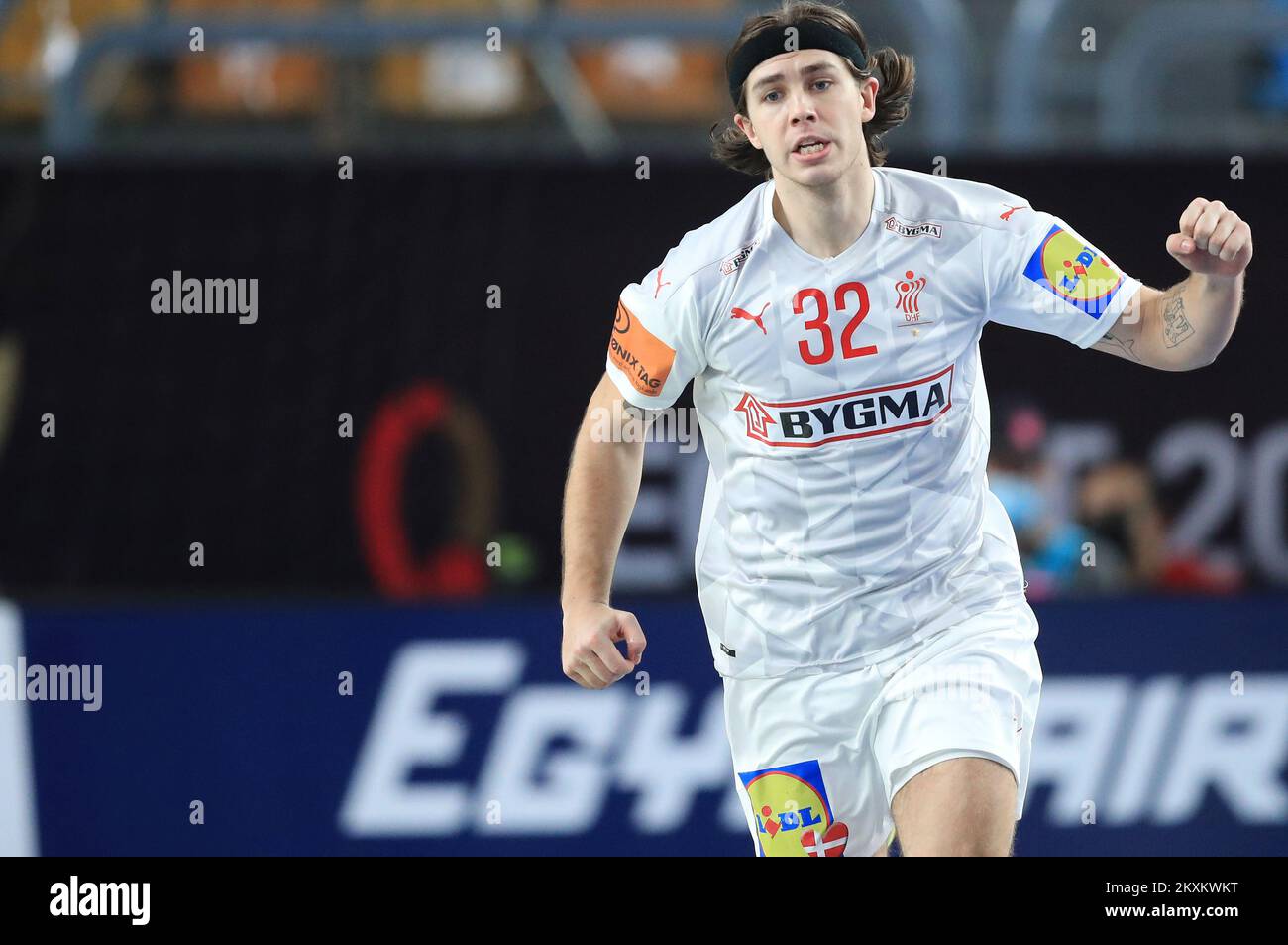 CAIRO, EGYPT - JANUARY 27: Jacob Holm of Denmark during the 27th IHF ...