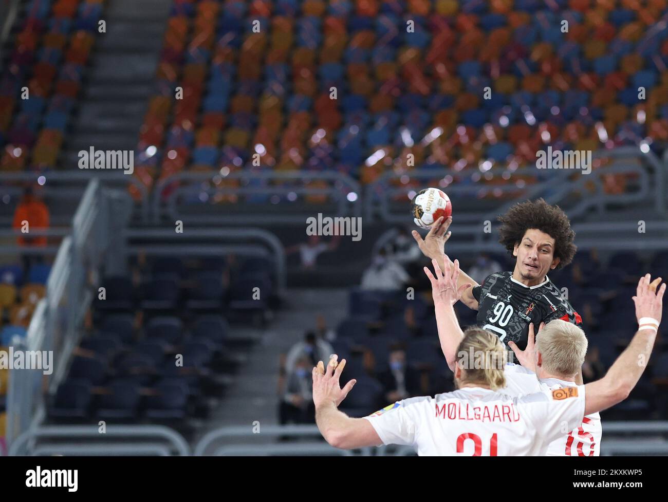 CAIRO, EGYPT - JANUARY 27: Ali Zein of Egypt during the 27th IHF Men's ...