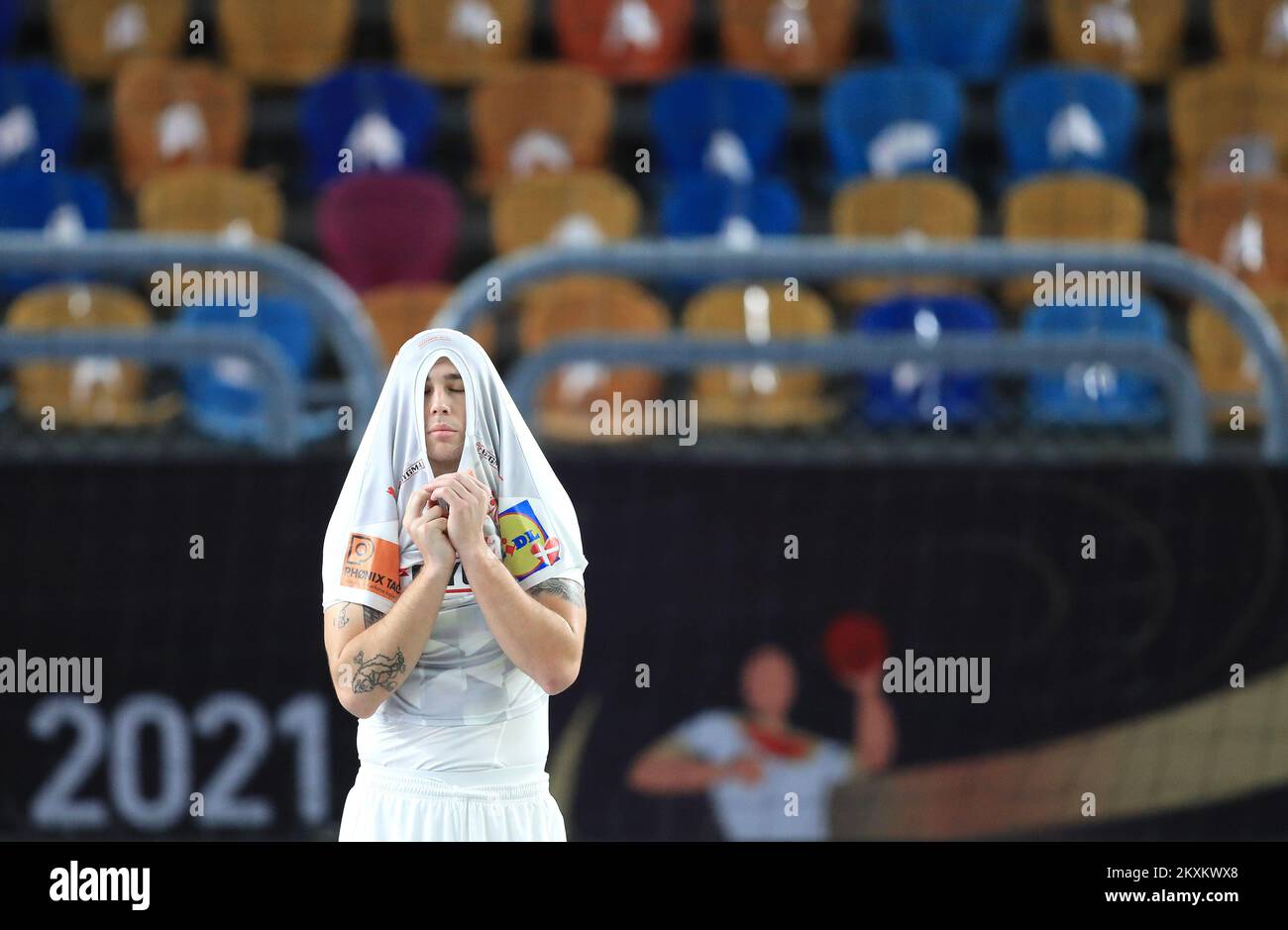CAIRO, EGYPT - JANUARY 27: Jacob Holm of Denmark during the 27th IHF ...