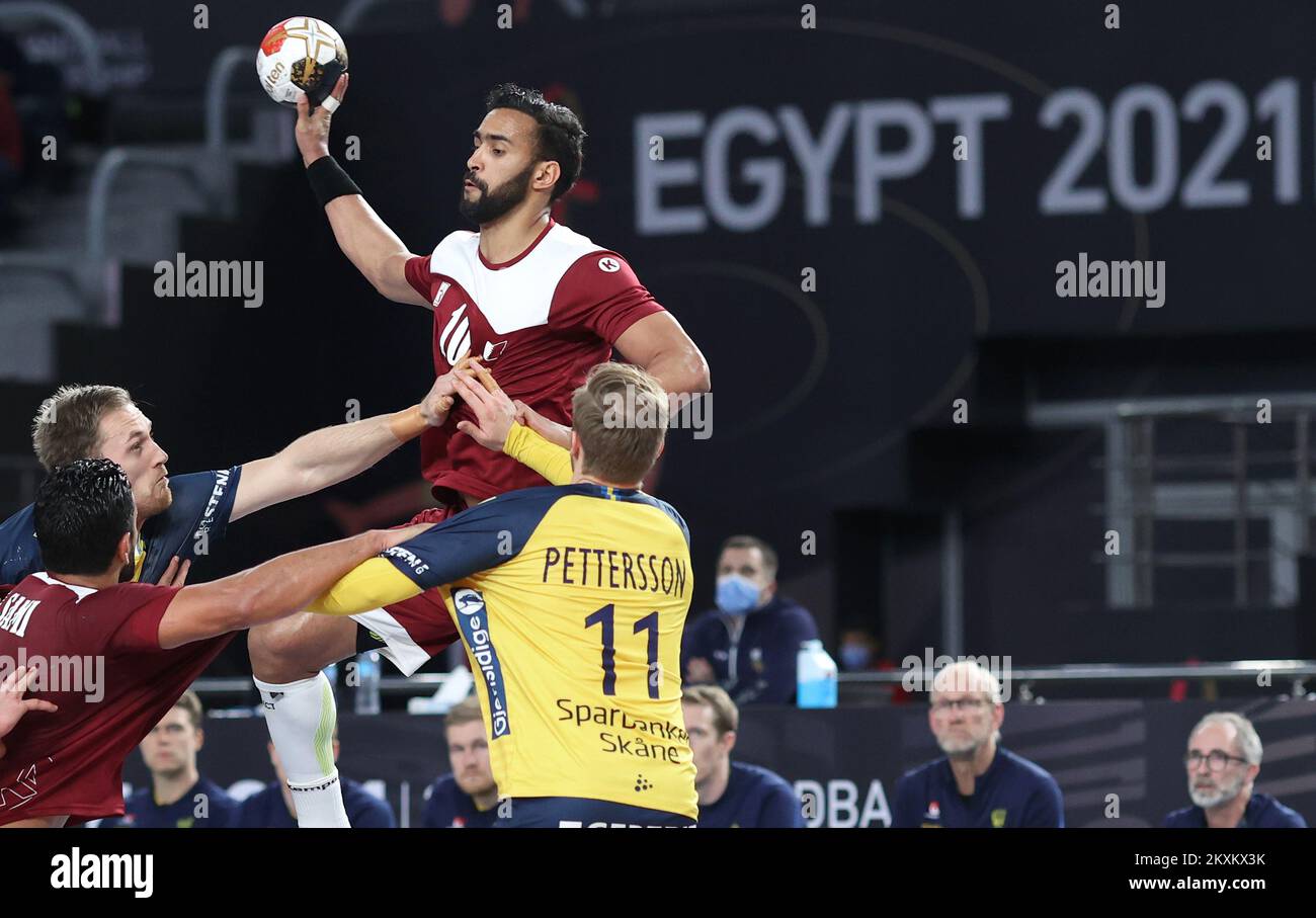 CAIRO, EGYPT - JANUARY 27: Frankis Marzo of Qatar during the 27th IHF Men's World Championship ...