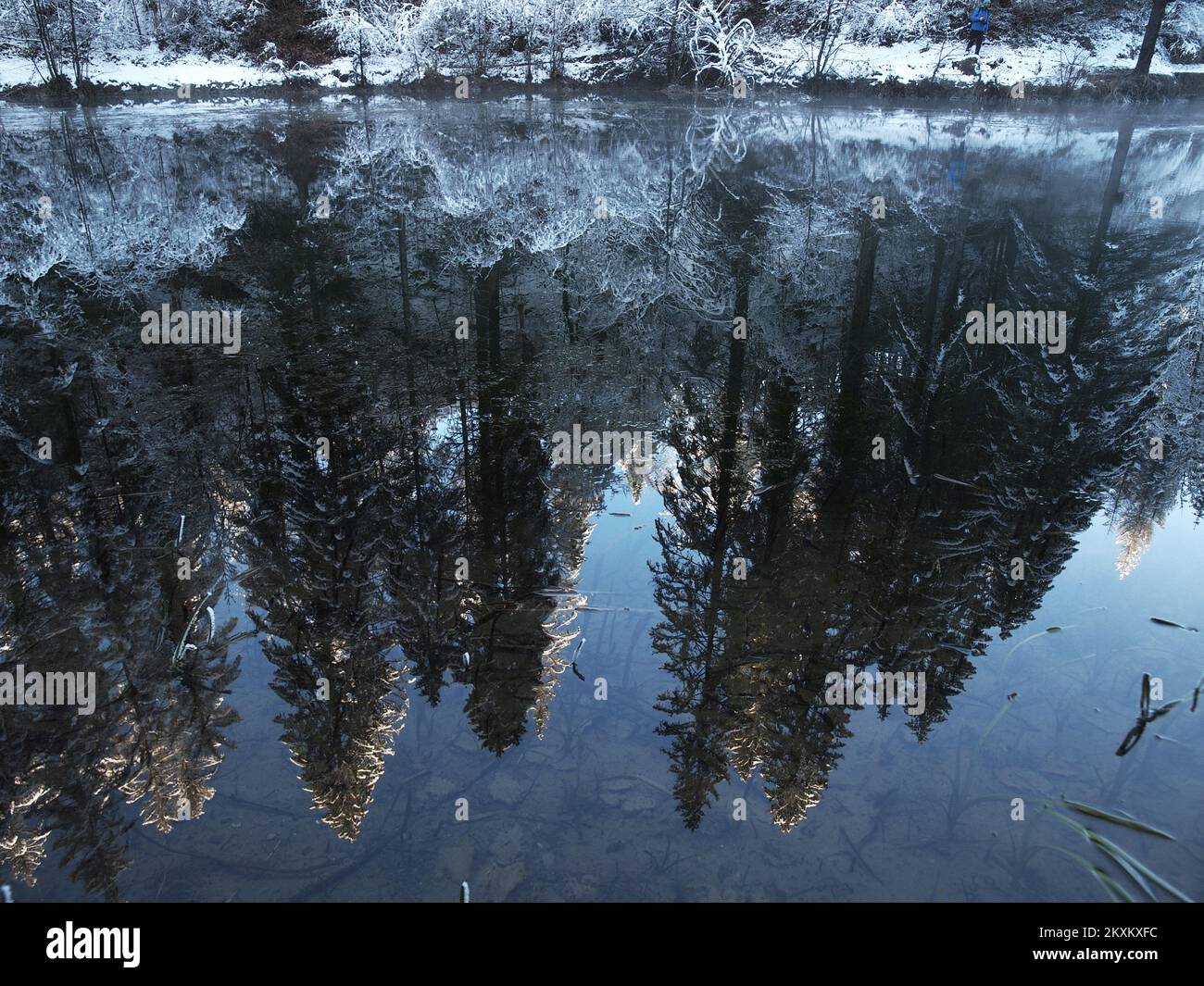 Photo taken on January 28, 2021 shows the winter scenery at Cogrlja ...