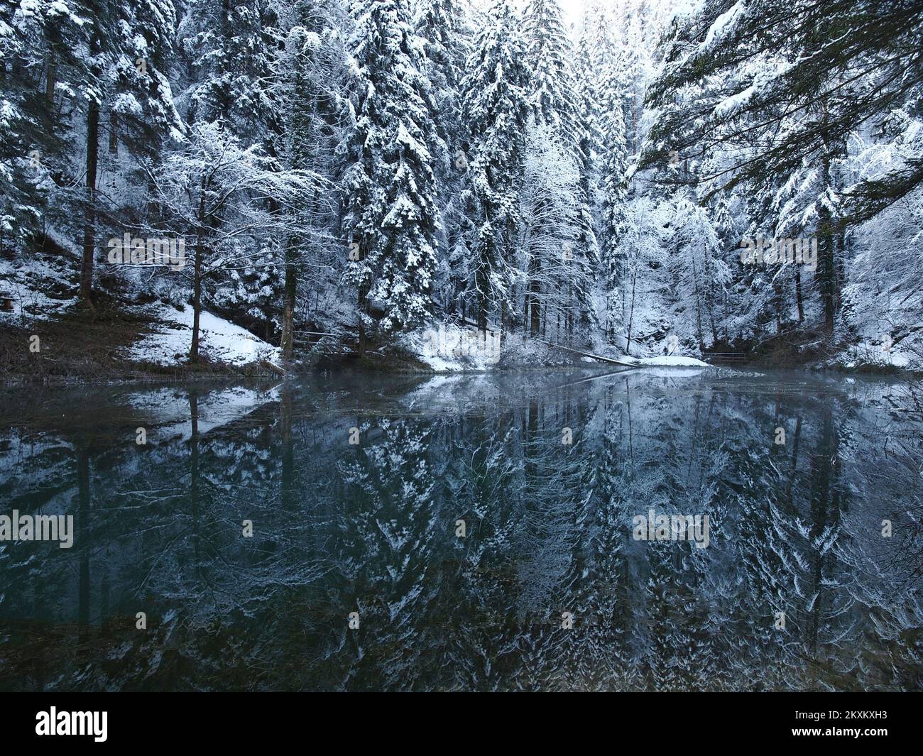 Photo taken on January 28, 2021 shows the winter scenery at Cogrlja ...