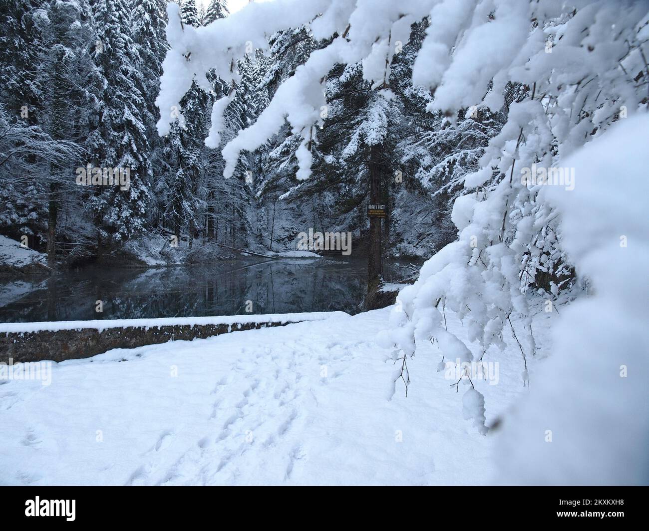 Photo taken on January 28, 2021 shows the winter scenery at Cogrlja ...