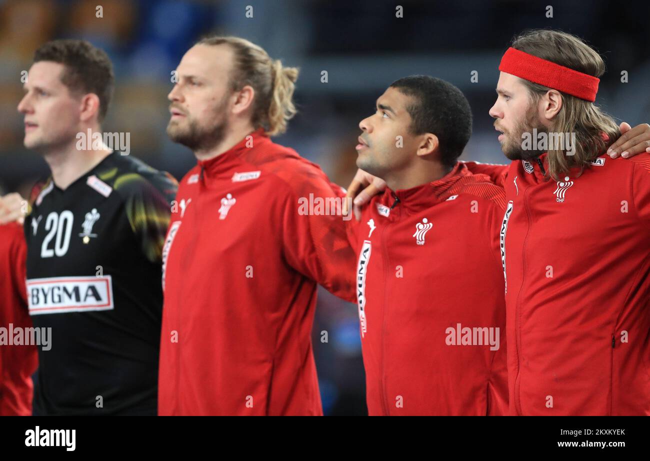 CAIRO, EGYPT - JANUARY 29: Players of Denmark before the 27th IHF Men's ...