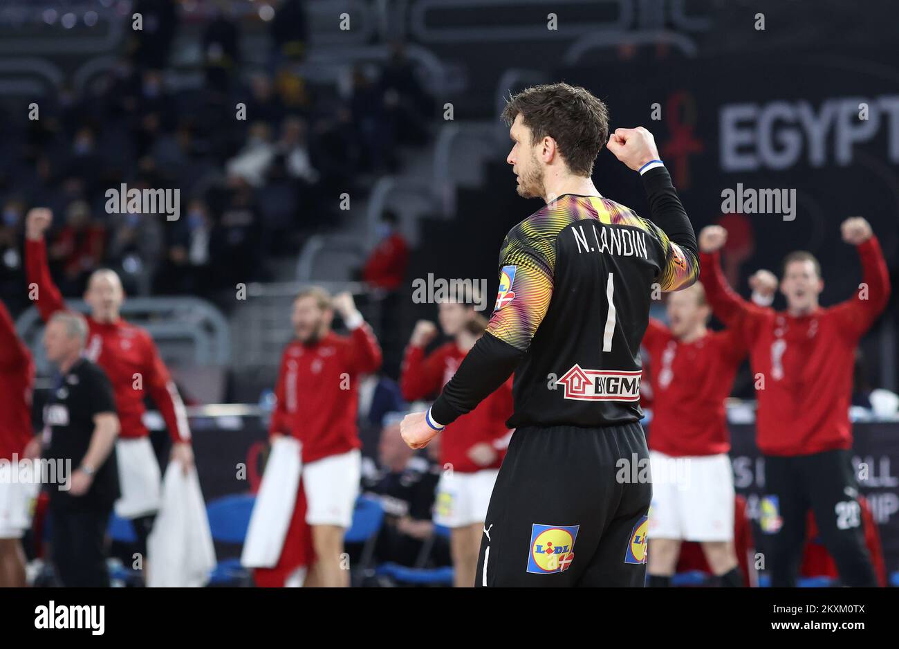 CAIRO, EGYPT - JANUARY 31: Niklas Landin Jacobsen of Denmark during the ...