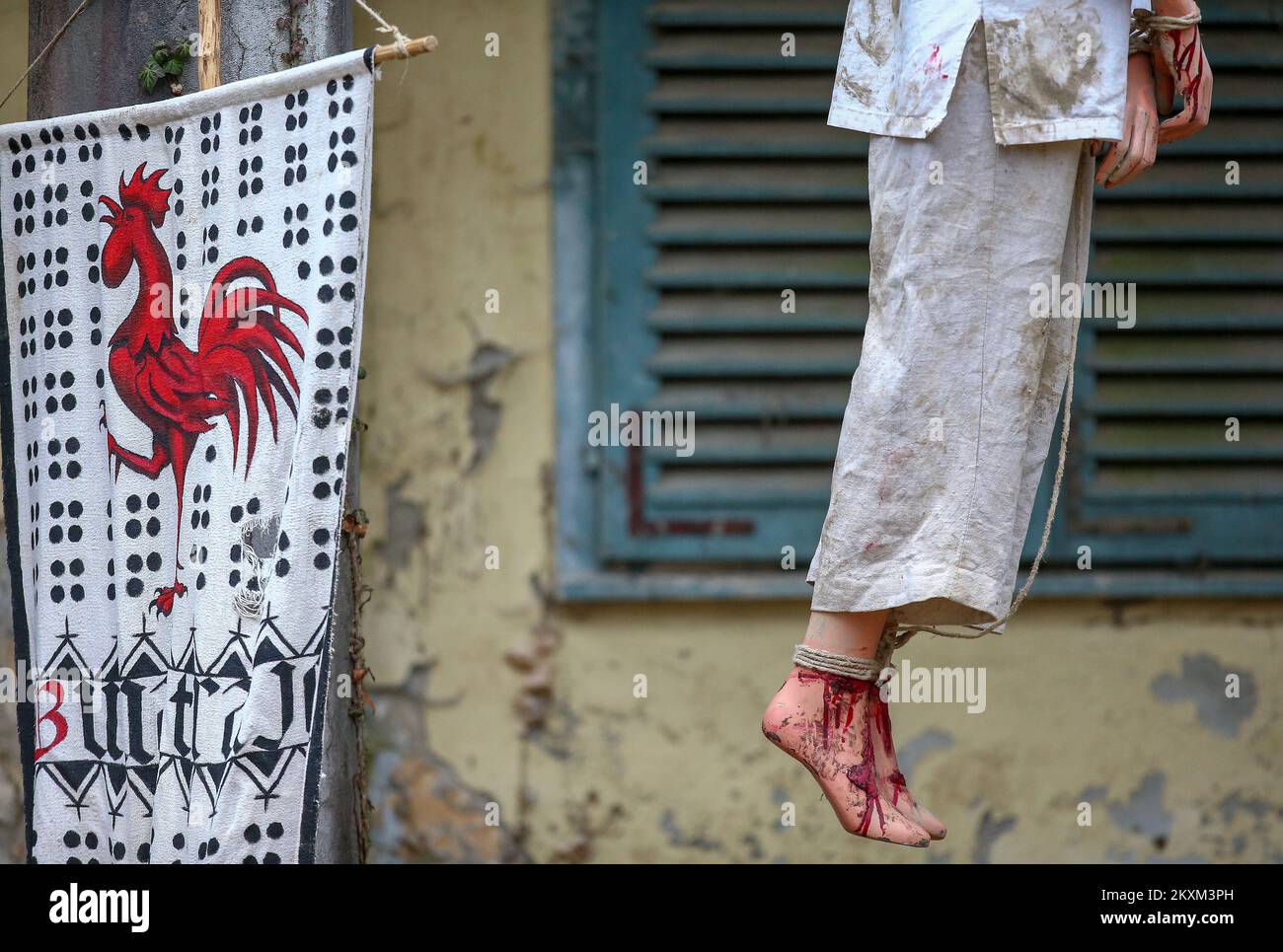 Hanged traitor doll in the 1573 medieval battle of "Seljacka Buna" in ...