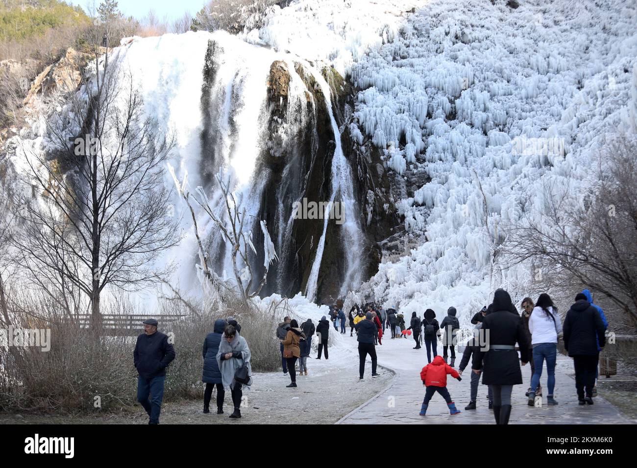 People spend Valentine's Day in nature at the beautiful Krcic waterfall ...