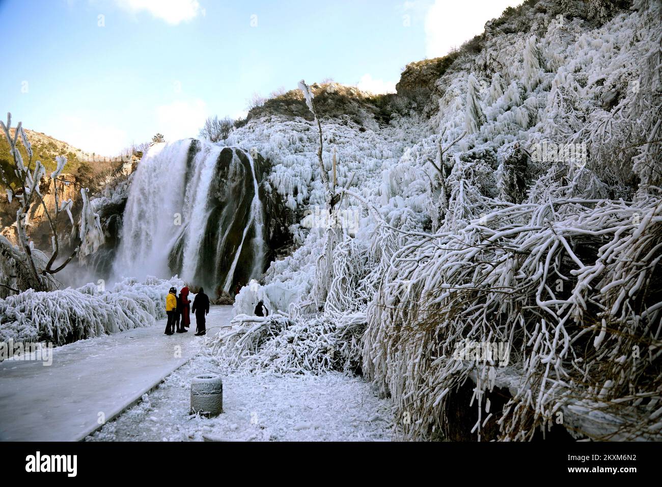 People spend Valentine's Day in nature at the beautiful Krcic waterfall ...