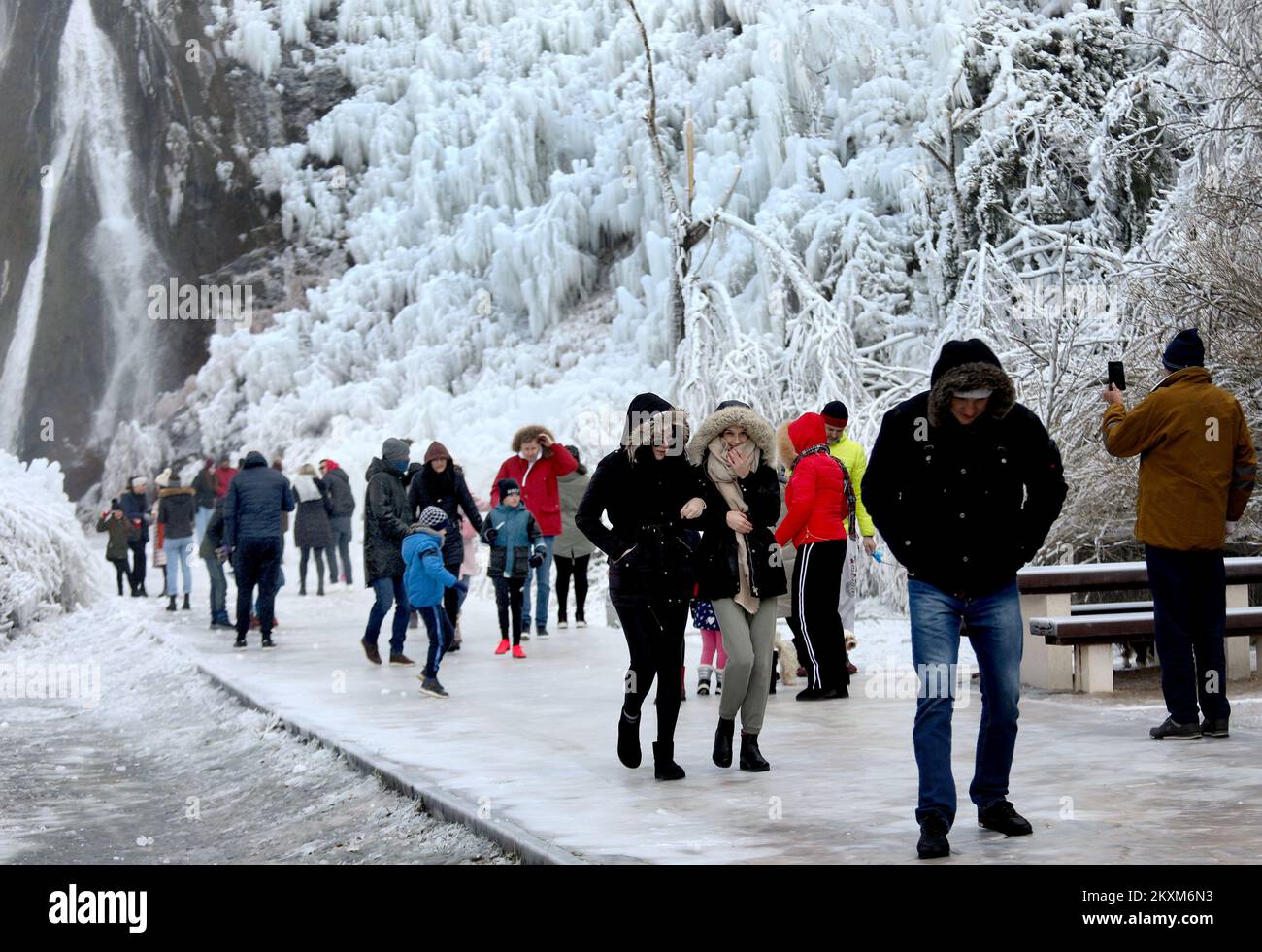 People spend Valentine's Day in nature at the beautiful Krcic waterfall ...