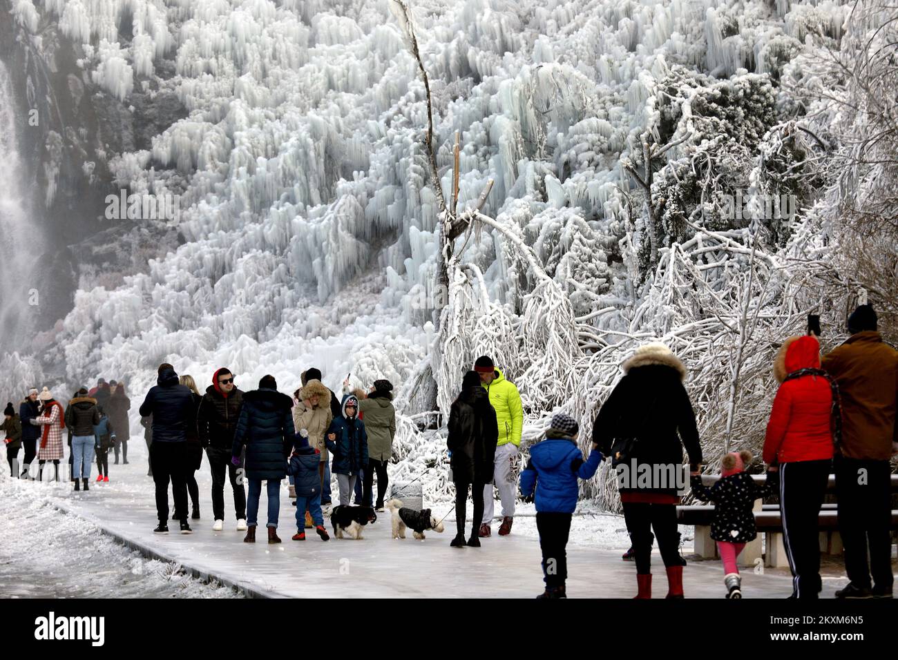 People spend Valentine's Day in nature at the beautiful Krcic waterfall ...