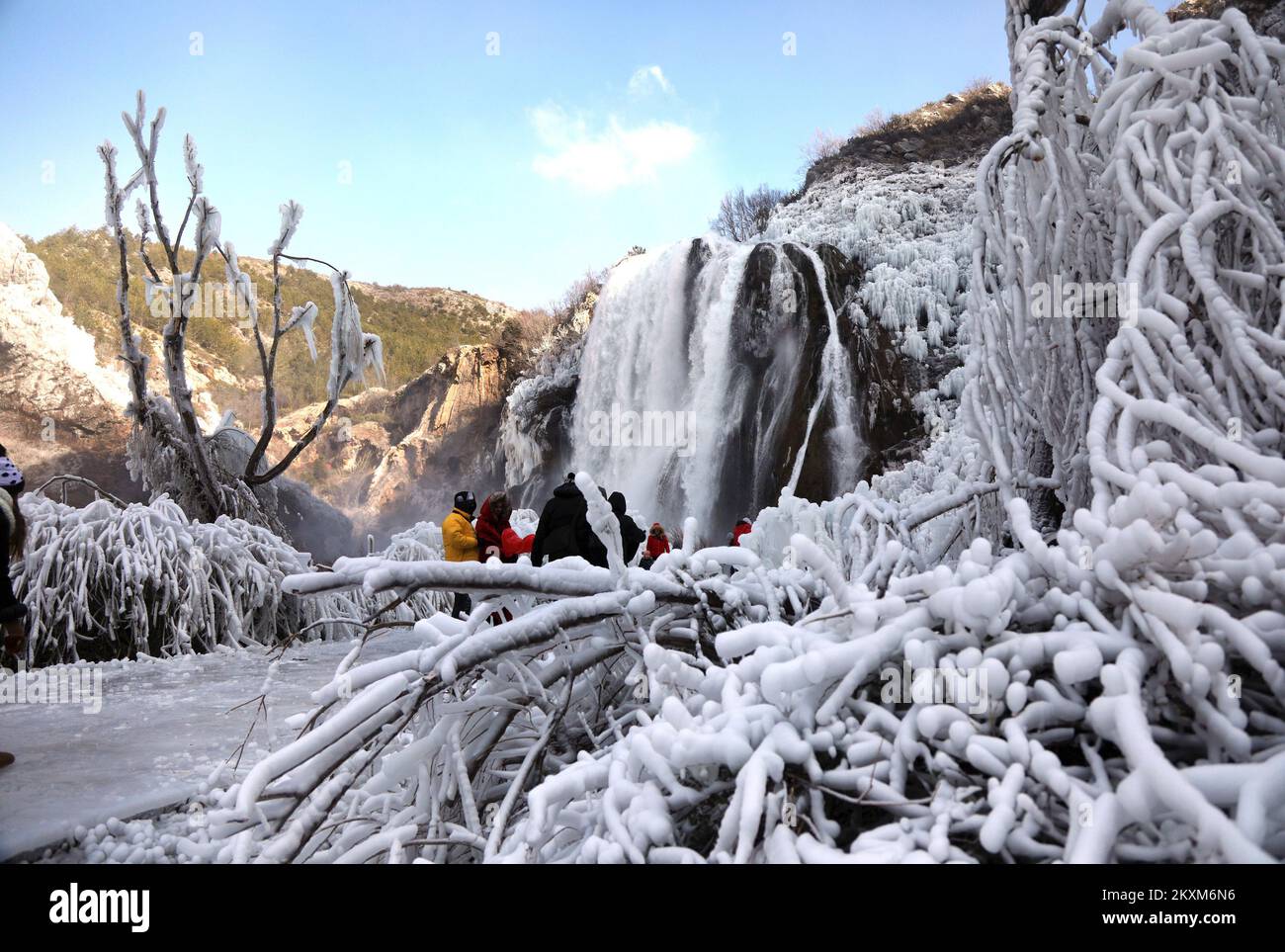 People spend Valentine's Day in nature at the beautiful Krcic waterfall ...