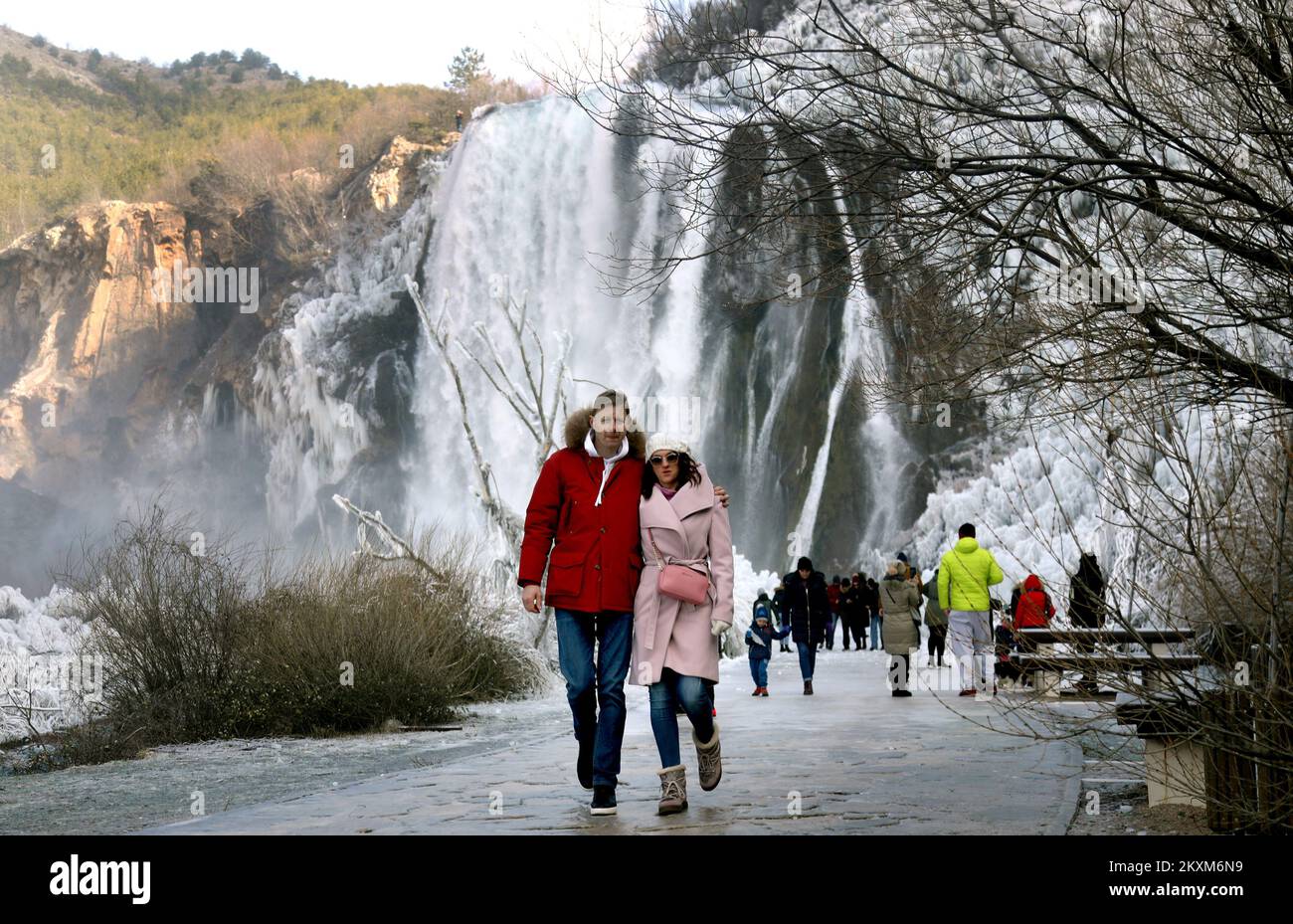 People spend Valentine's Day in nature at the beautiful Krcic waterfall ...