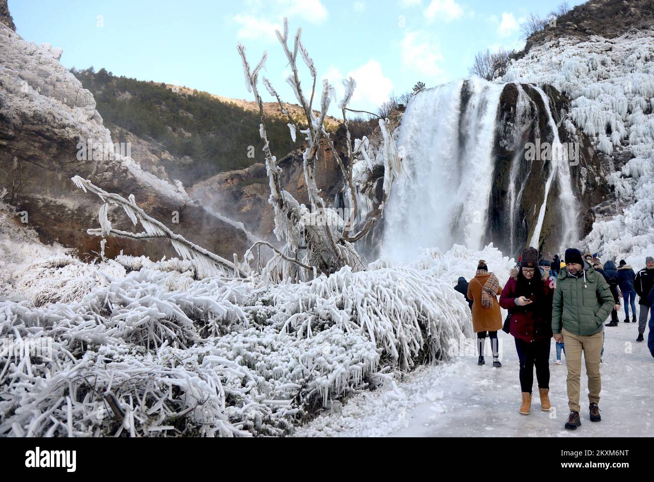 People spend Valentine's Day in nature at the beautiful Krcic waterfall ...