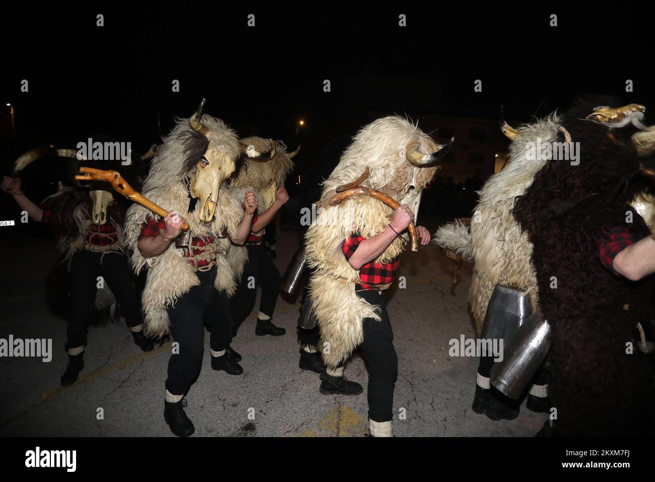 The Grobnik bell-ringers (Grobnicki dondolasi) in the carnival ...