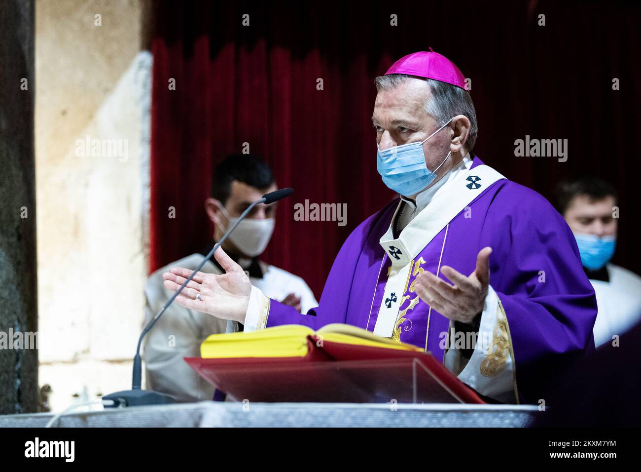 Archbishop Marin Barisic leads the Ash Wednesday mass to start the Lent ...
