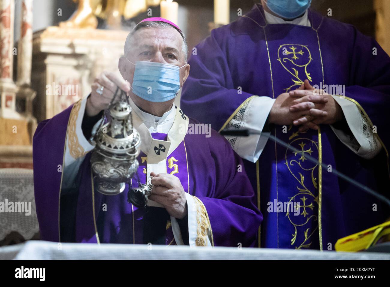 Archbishop Marin Barisic leads the Ash Wednesday mass to start the Lent ...