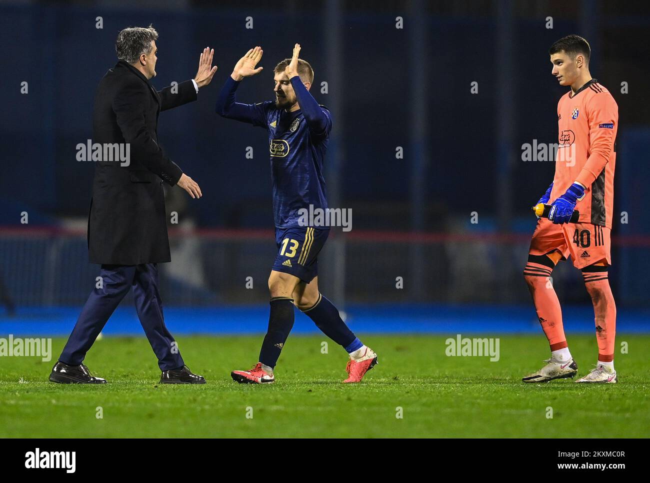 ZAGREB, CROATIA - FEBRUARY 25: Zoran Mamic; Stefan Ristovski; Dominik ...