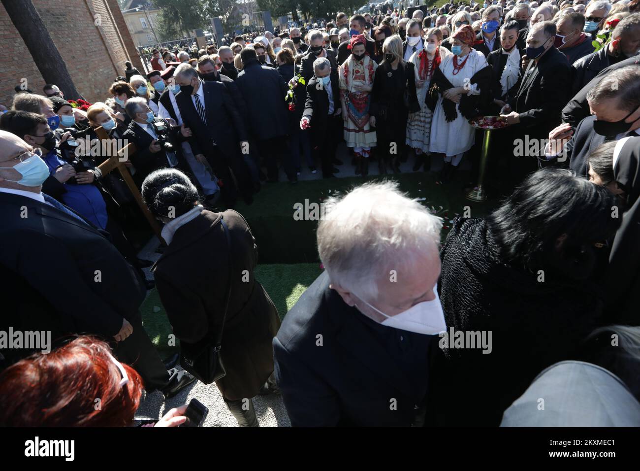 People attend the funeral of long-time mayor of Croatian capital of ...