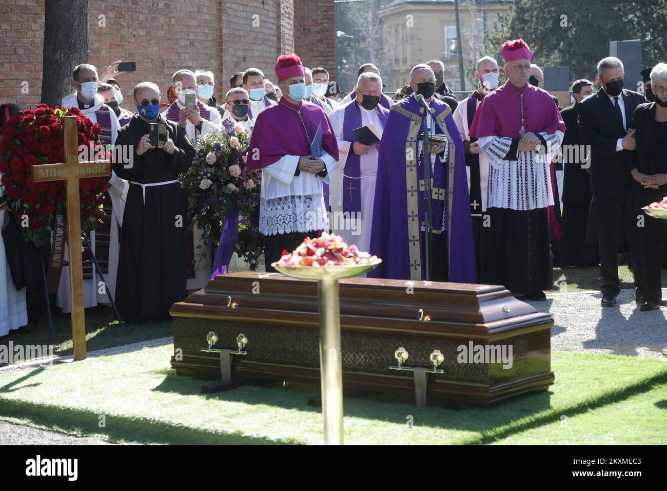 Grave of long-time mayor of Croatian capital of Zagreb Milan Bandic at ...