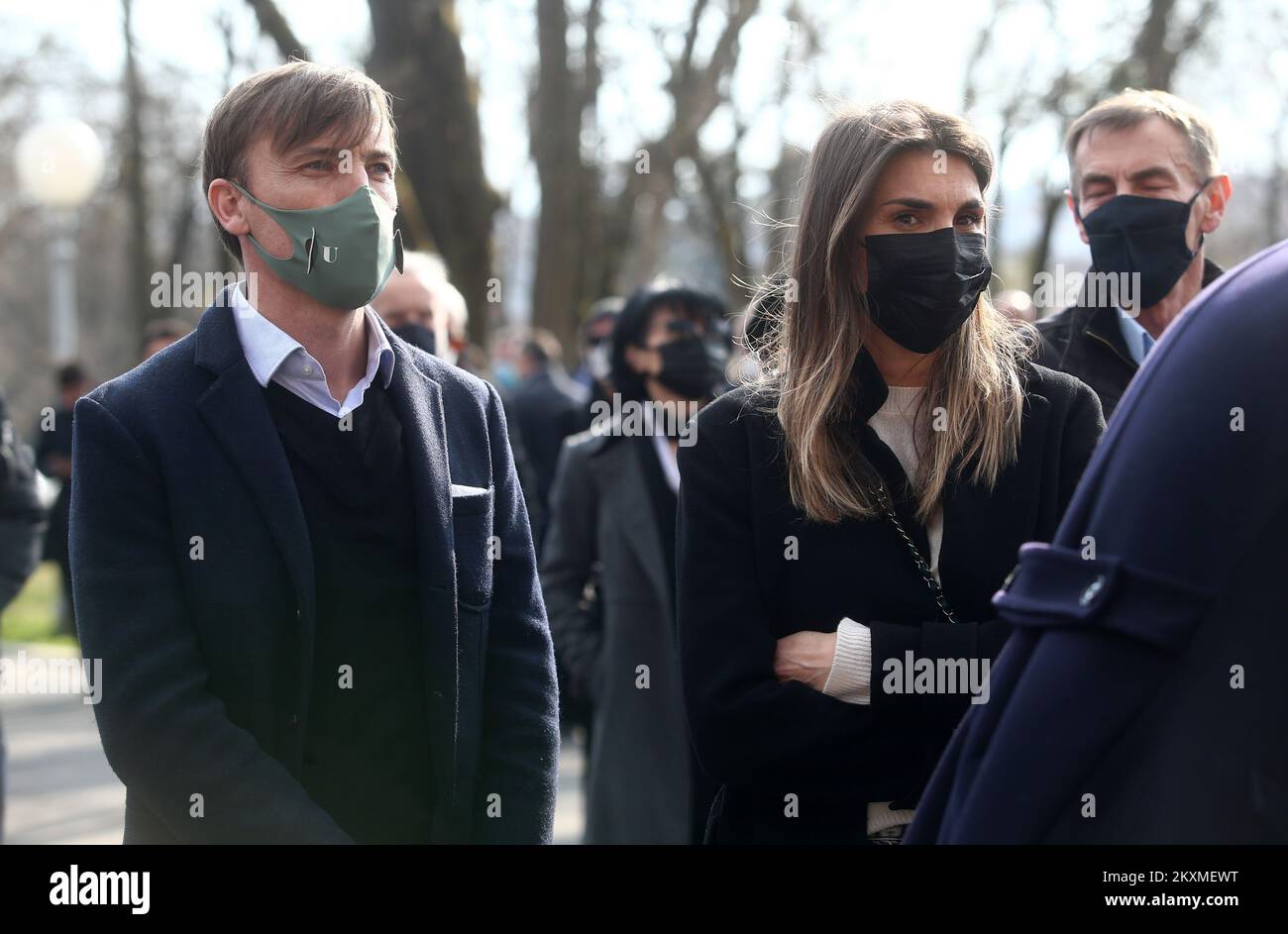 Dario Simic and his wife Jelena Simic attend funeral of former football ...