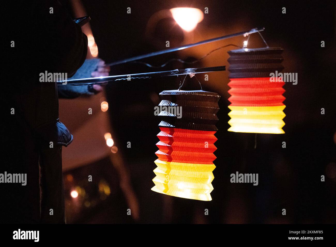Dresden, Germany. 30th Nov, 2022. Participants of a rally of the right ...