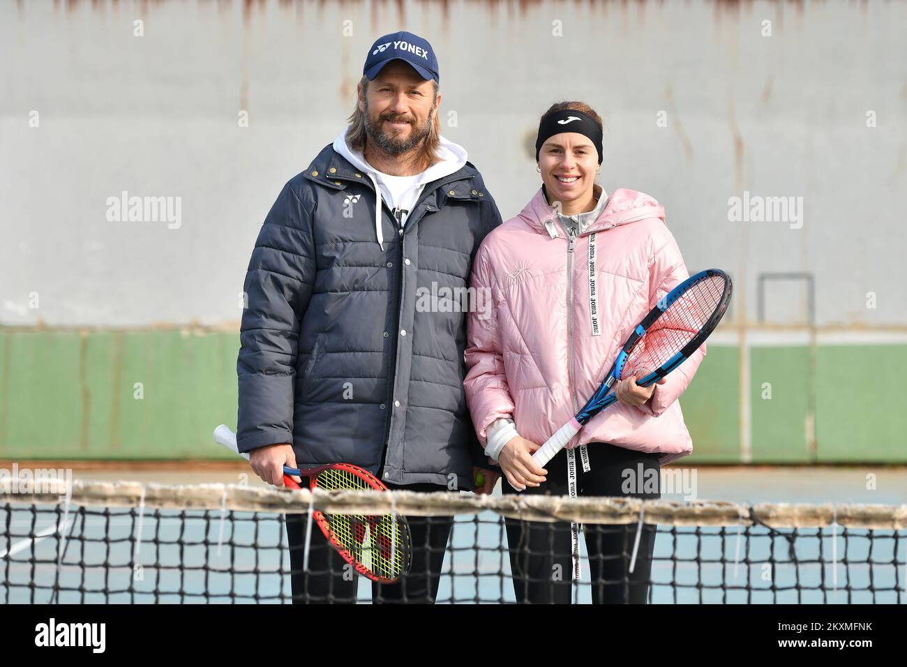 Polish tennis player Magda Linette is pictured with her coach Nik ...