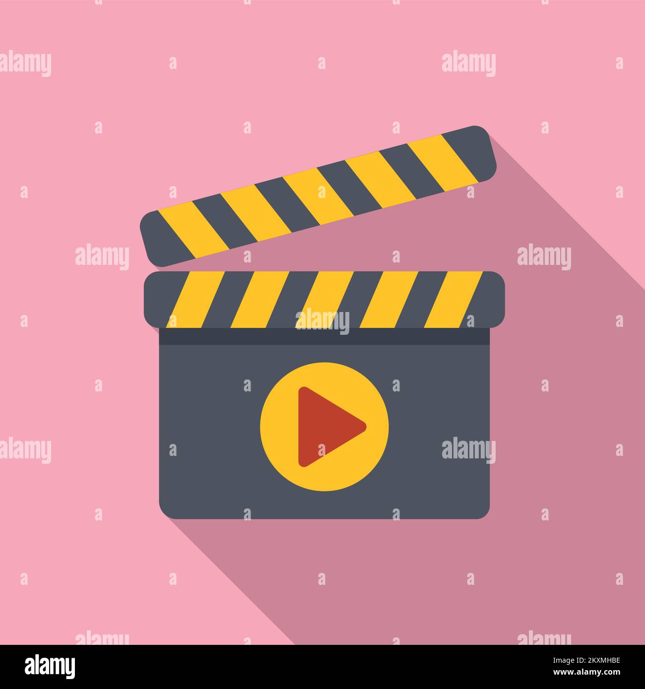 Video clipper icon flat vector. Film movie. Phone news Stock Vector ...