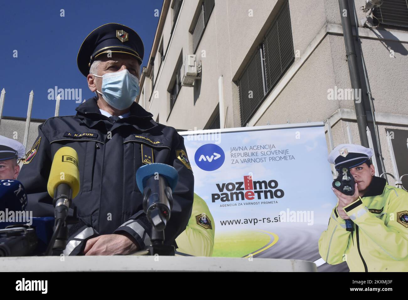 Ivan Kapun, the head of the traffic police, can be seen at the ...