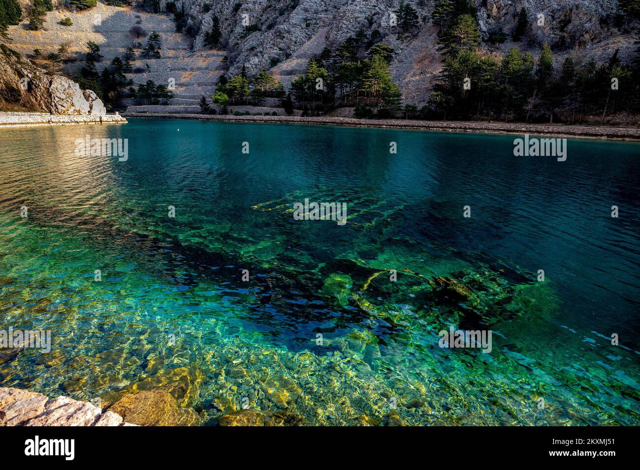 Photo taken on March 15, 2021 shows cove Zavratnica, in Croatia ...