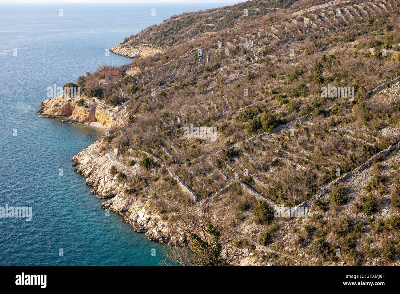 Photo taken on March 15, 2021 shows cove Zavratnica, in Croatia ...