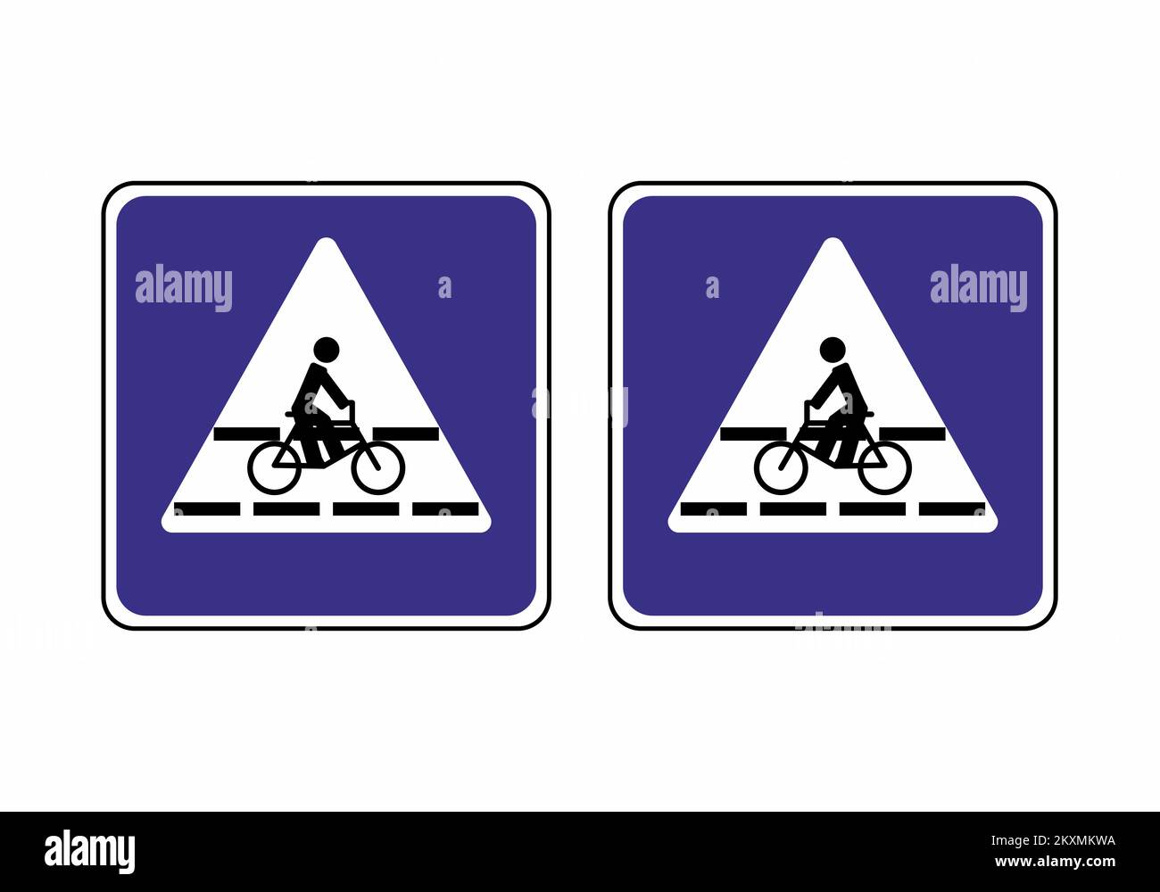 Traffic signs for cyclists set. Bicycle lane sign of the direction of ...