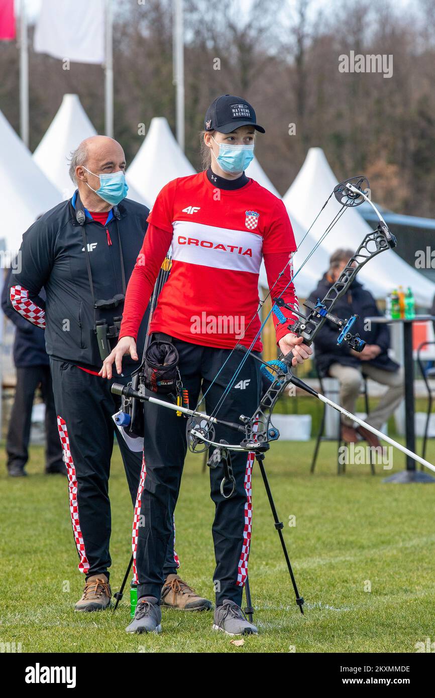 Amanda Mlinaric of Croatia during Archery Europen Grand Prix Porec 2021 ...