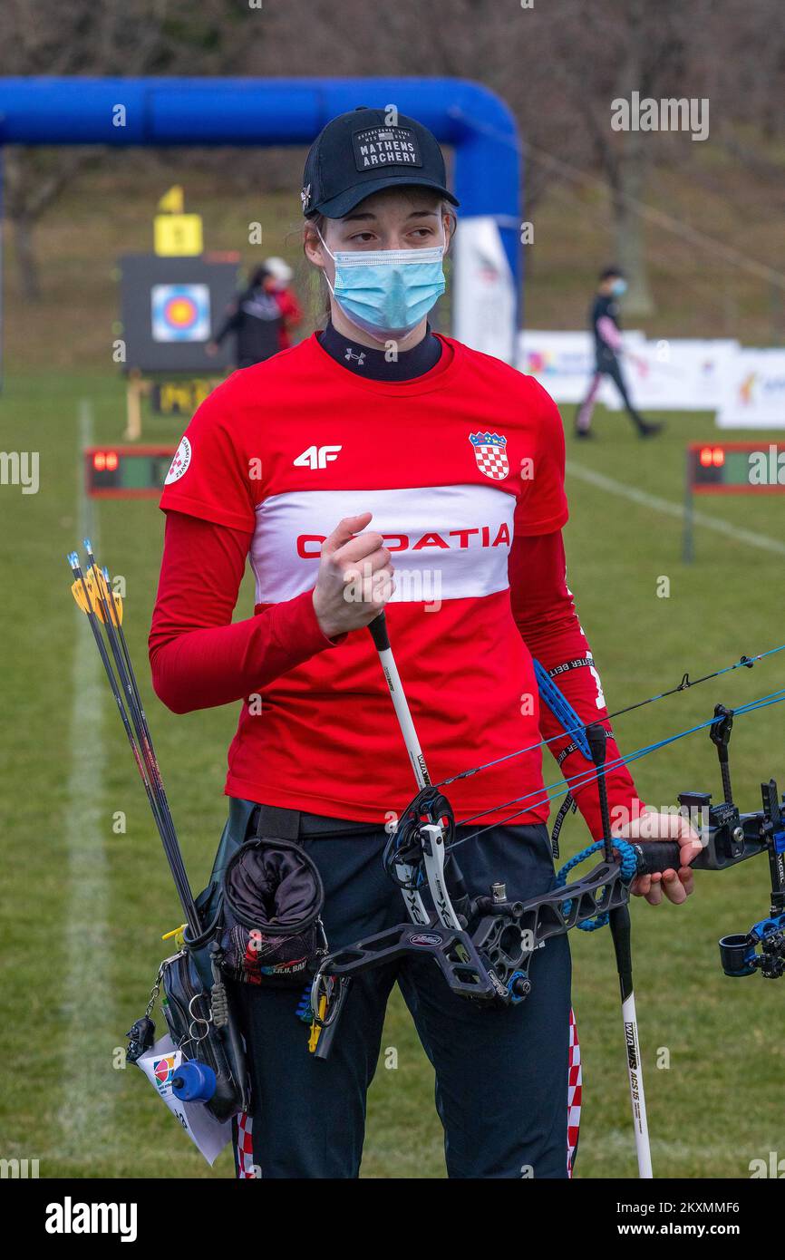 Amanda Mlinaric of Croatia during Archery Europen Grand Prix Porec 2021 ...