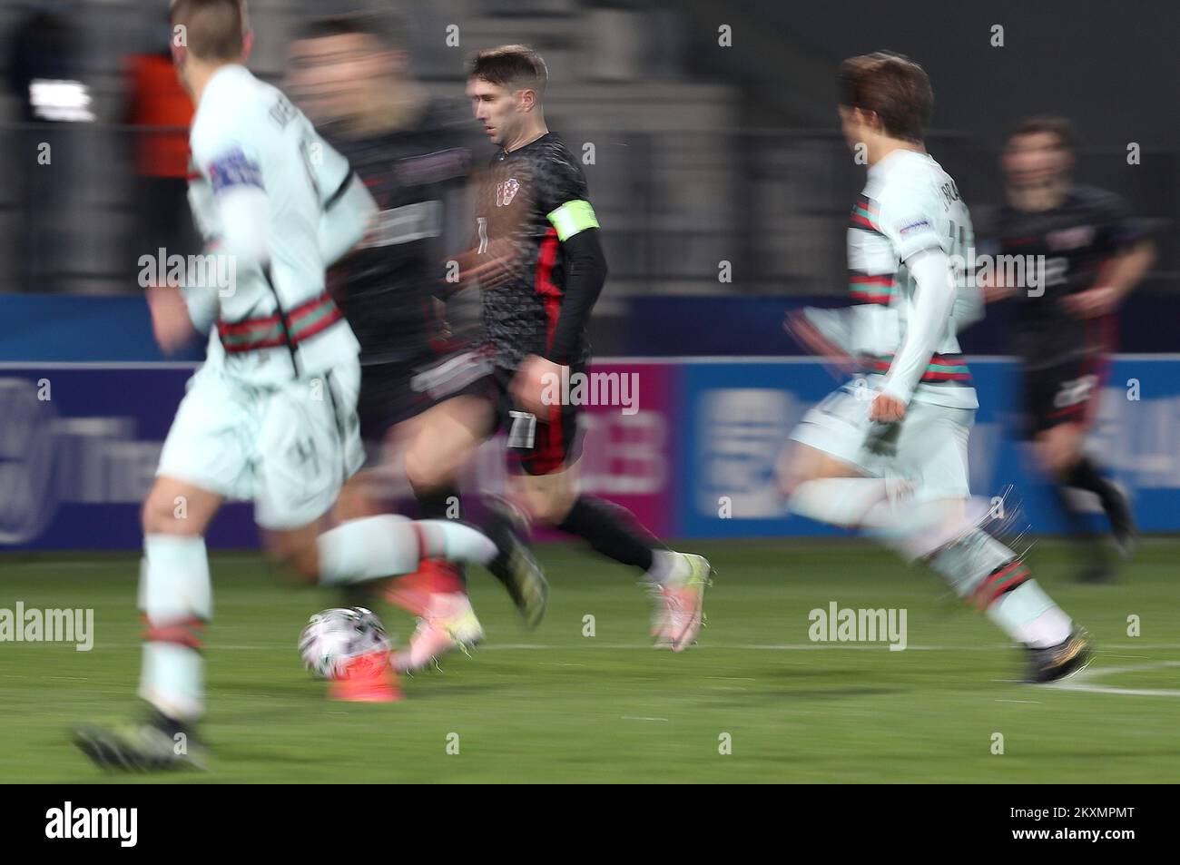 Luka Ivanusec of Croatia in action during the 2021 UEFA European Under ...