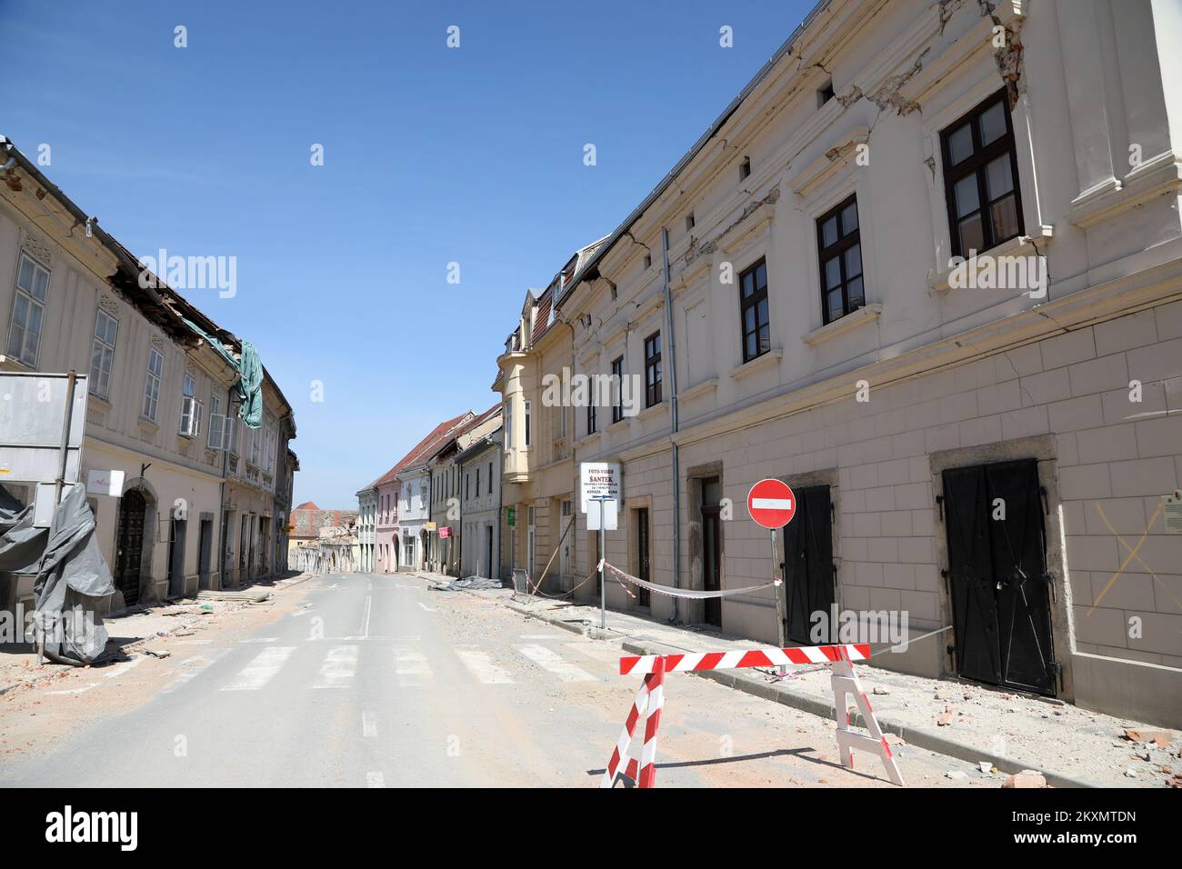 City center of Petrinja three months after devastating earthquake , in ...