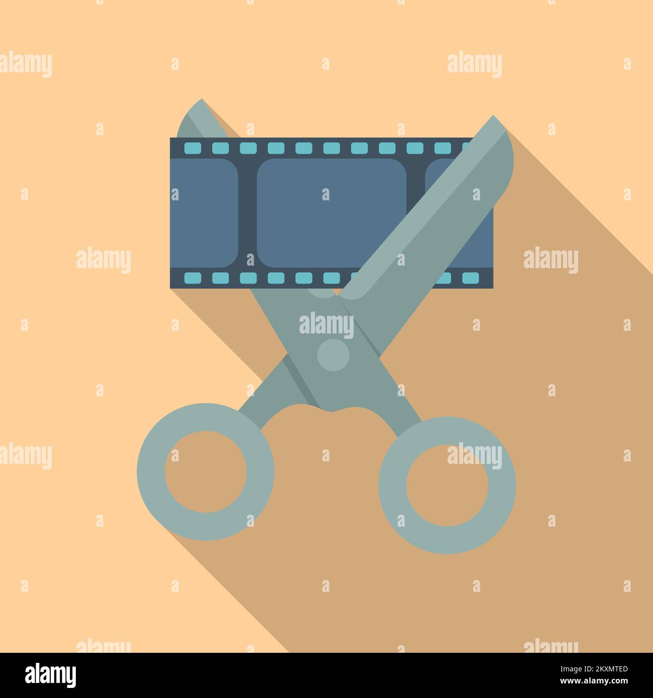 Cut movie icon flat vector. Montage film. Edit sound Stock Vector Image ...