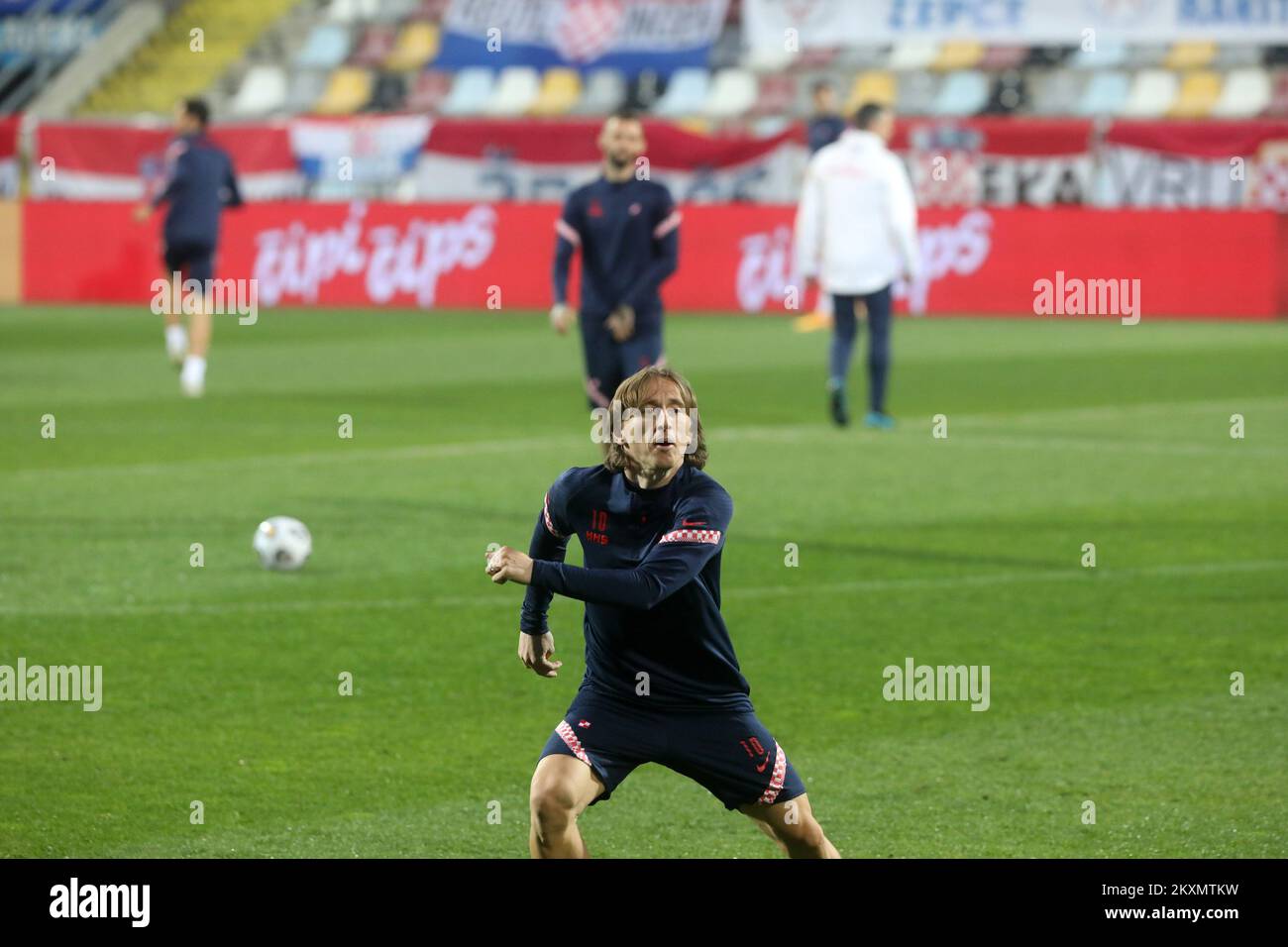 Luka Modric of Croatia during training session at Rujevica stadium ...
