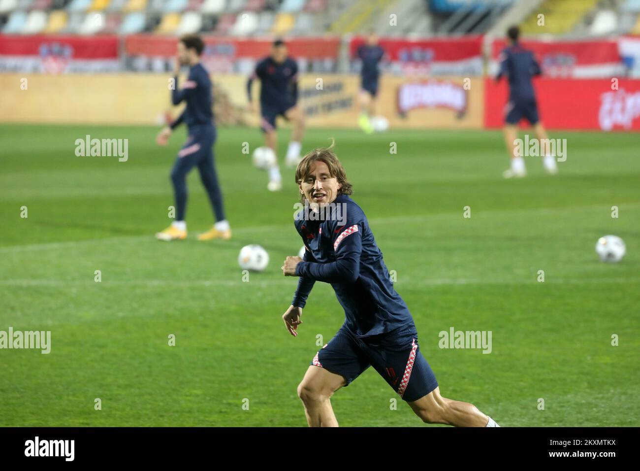 Luka Modric of Croatia during training session at Rujevica stadium ...