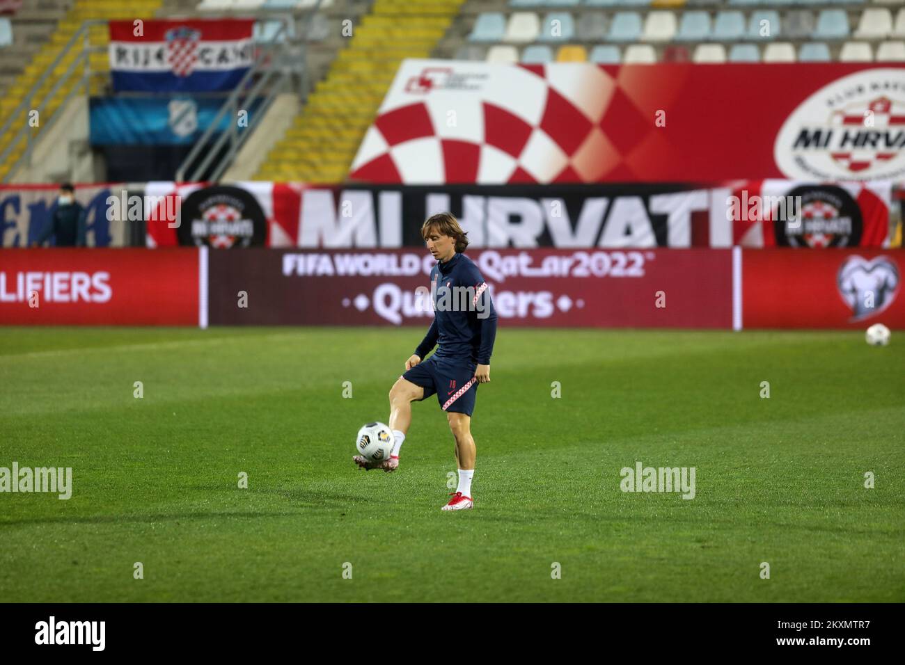 Luka Modric of Croatia during training session at Rujevica stadium ...