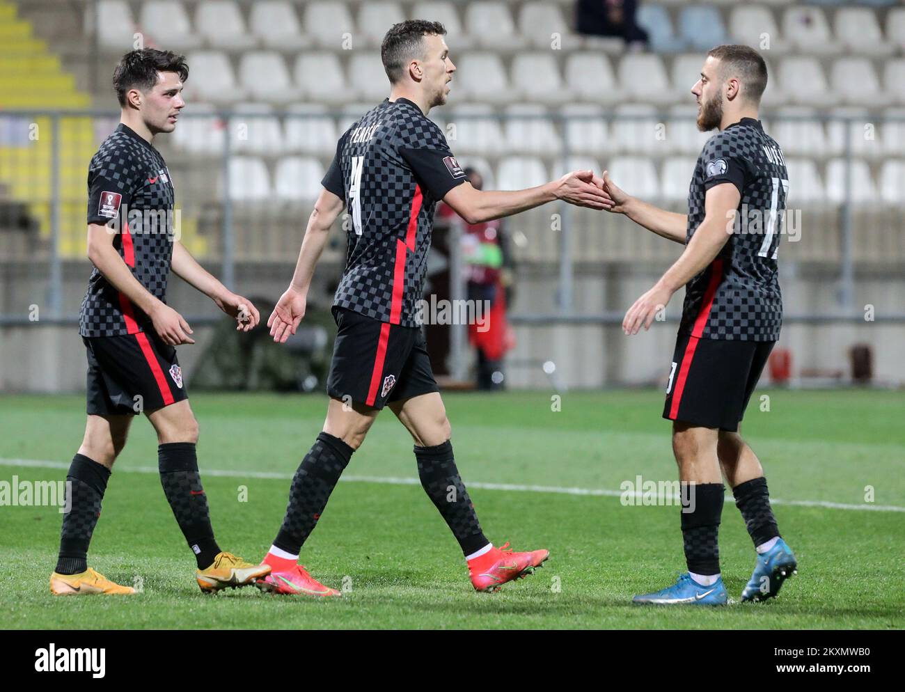 RIJEKA, CROATIA - MARCH 30: Josip Brekalo, Ivan Perisic and Nikola ...